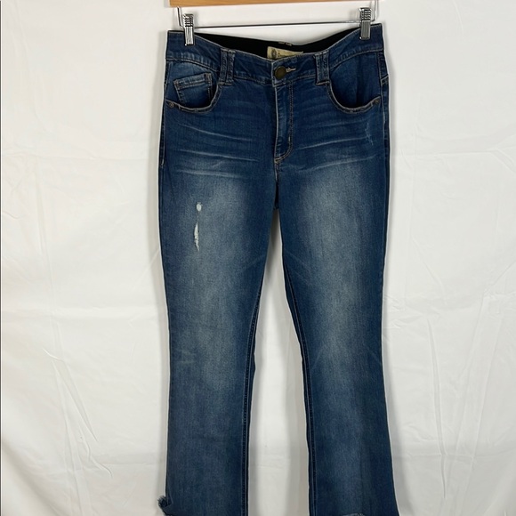 Democracy | Jeans | Democracy Blue Flare Wide Leg Jeans With Distressed ...